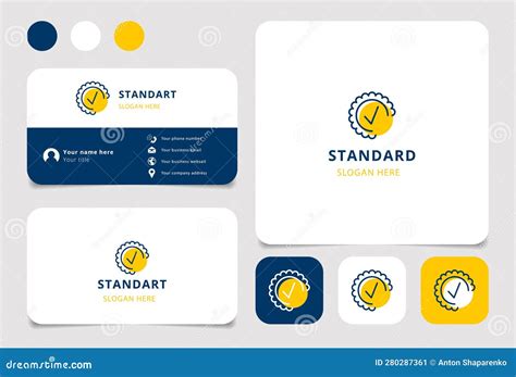 Standart Logo Design With Editable Slogan Branding Book And Business Card Template Cartoon