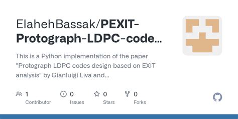 Github Elahehbassakpexit Protograph Ldpc Codes Design Based On Exit Analysis This Is A