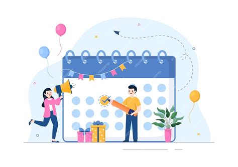 Premium Vector Event Planner Template Hand Drawn Cartoon Illustration