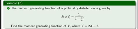 Solved The Moment Generating Function Of A Probability Chegg