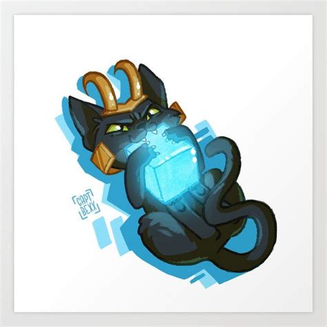 Lokitty Art Print By Captbexx X Small Loki Loki Fanart Loki Cat