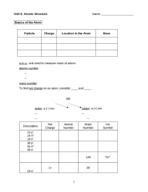 Structure Of The Atom Atomic Structure AQA BBC Bitesize Doc Template PdfFiller