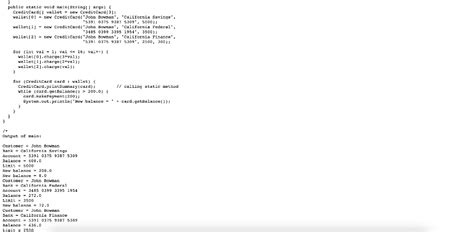 Solved Java 1 Using The CreditCard Class A Modify The Chegg