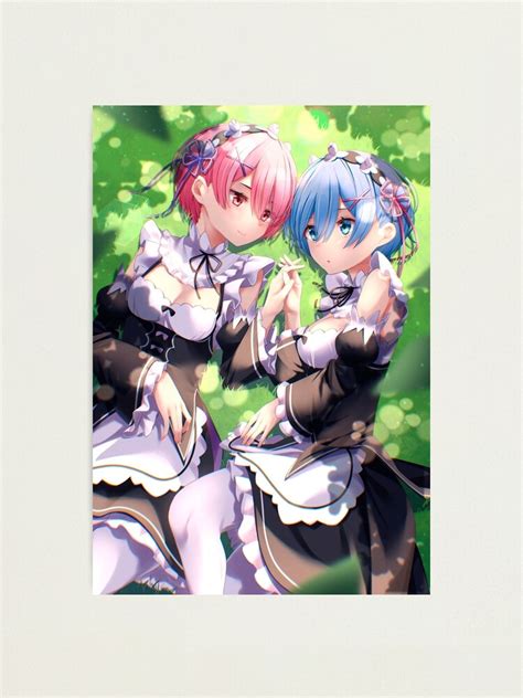 Cute Rem Ram Waifu Kawaii Re Zero Anime Rz Girl Photographic Print For Sale By Anime Land