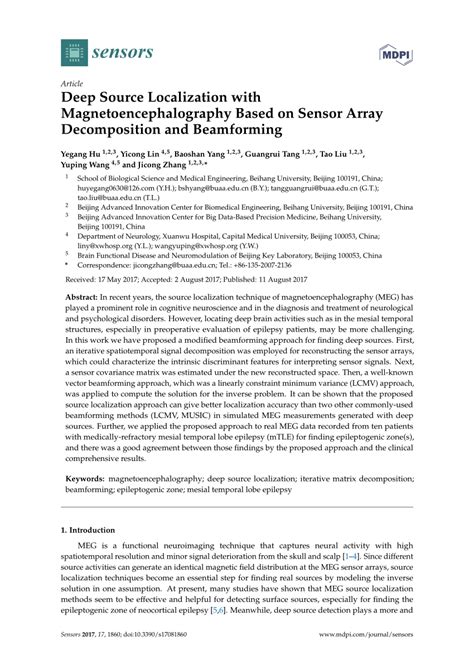Pdf Deep Source Localization With Magnetoencephalography Based On Sensor Array Decomposition