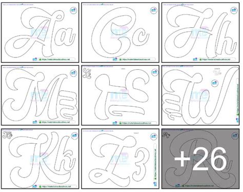 Moldes De Letras Cursivas Mayusculas Y Min Sculas Para Manualidades