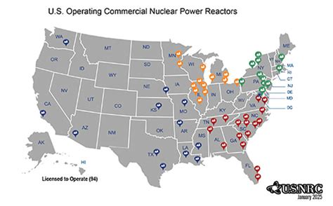 Nrc Map Of Power Reactor Sites