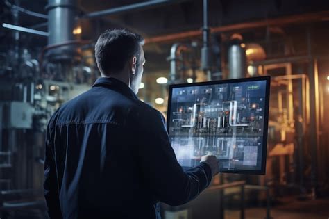 Premium Photo Digital Engineer Monitoring Smart Factory With Realtime