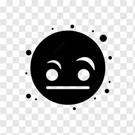 Illustration Of A Sad Face With Black Blobs In It Vector A Simplistic Black Icon Of Expressing