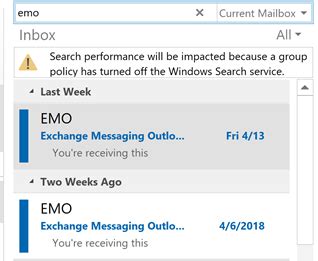 Outlook Search Fails To Find Messages Outlook Tips