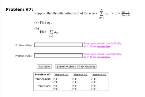 Solved Oblem 7 Suppose That The Nth Partial Sum Of The