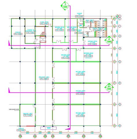Ground Floor Layout Plan Of The Commercial Building Is Given In Autocad 2d Drawing Cad File