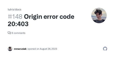 Origin Error Code 20403 · Issue 148 · Lutrisdocs · Github