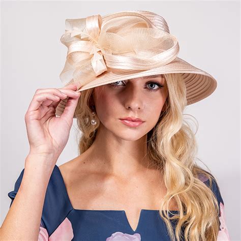 Ribbon And Feather Satin Sunday Church Hat Dressy Hats Mezon Handbags