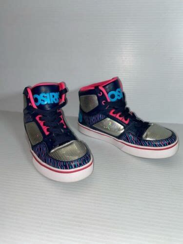 Осирис девочек Олли Скейт обувь розовый кожа с высоким верхом на ...