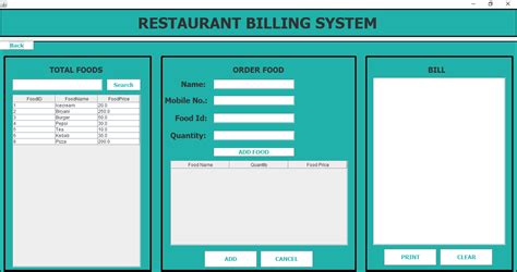Restaurant Billing System Project Using Java And Mysql