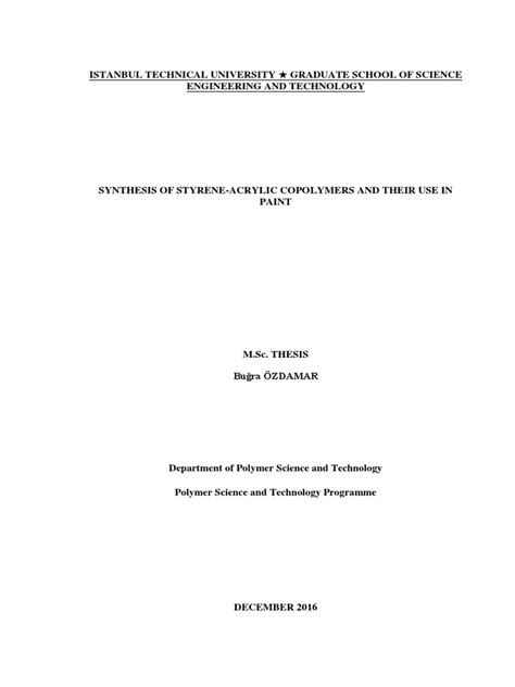 Synthesis Of Styrene Acrylic Copolymers And Their Use In Pdf Polymerization Radical