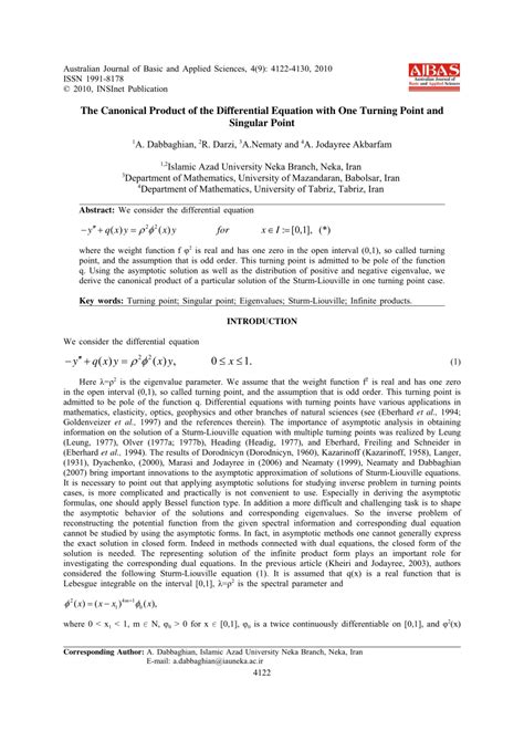 Pdf On The Canonical Solution Of Sturm Liouville Problem With Three Turning Points