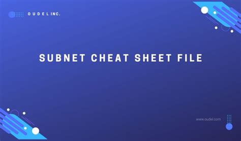 Subnet Cheat Sheet File Oudel Inc