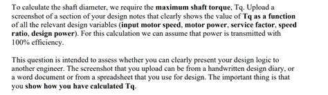Solved Can You Show Me The Equations Of How Shaft Torque Tq