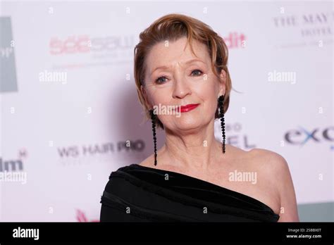 Lesley Manville Poses For Photographers Upon Arrival At The 45th London