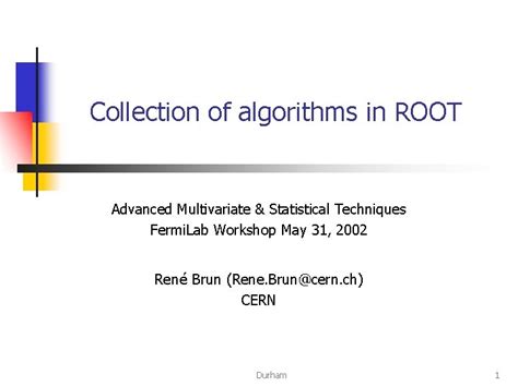Collection Of Algorithms In Root Advanced Multivariate Statistical