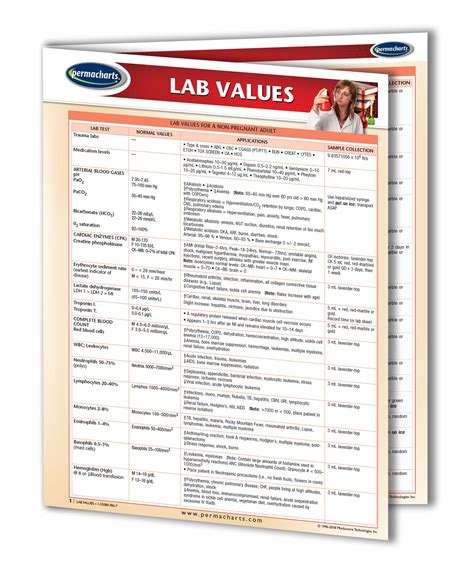 Lab Values Study Guide Quick Reference Resource