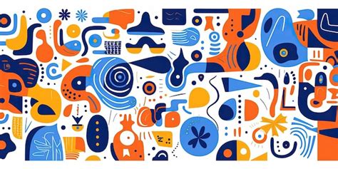 Premium Photo The Background Of An Abstract Pattern With Orange And Blue Shapes In The Style