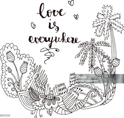 색칠놀이 사랑입니다 컬러링 북 페이지 일러스트레이션 기법에 대한 스톡 벡터 아트 및 기타 이미지 컬러링 북 페이지 일러스트레이션 기법 그리기 긍정적인 감정 표현