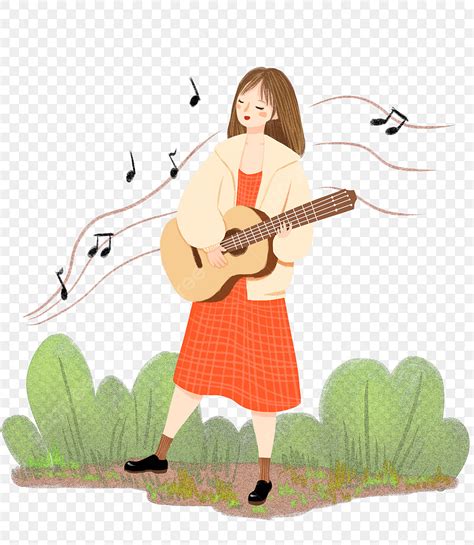 기타 음악 일러스트 노래 연주 노래 클립 아트 노트 소녀 Png 일러스트 및 Psd 이미지 무료 다운로드 Pngtree