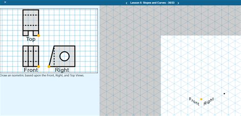 Solved Top Front Right Draw An Isometric Based Upon The Chegg