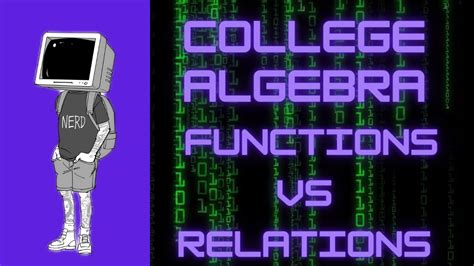 college algebra relations vs functions youtube