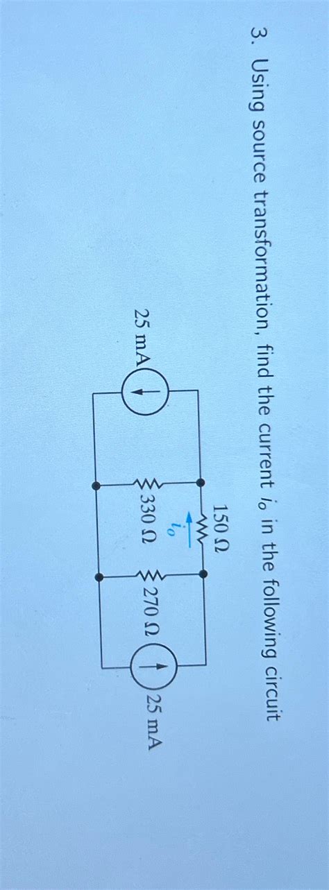 solved using source transformation find the current i0 ﻿in