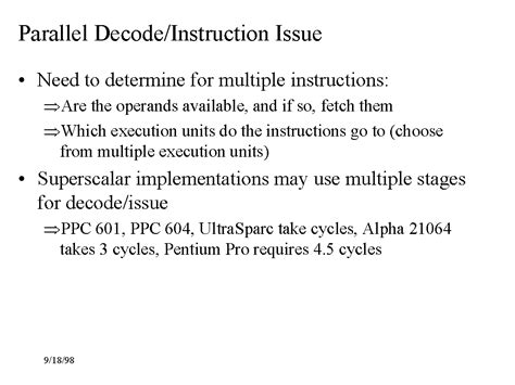 Parallel Decodeinstruction Issue