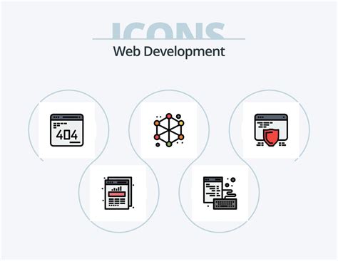 Web Development Line Filled Icon Pack 5 Icon Design Designing