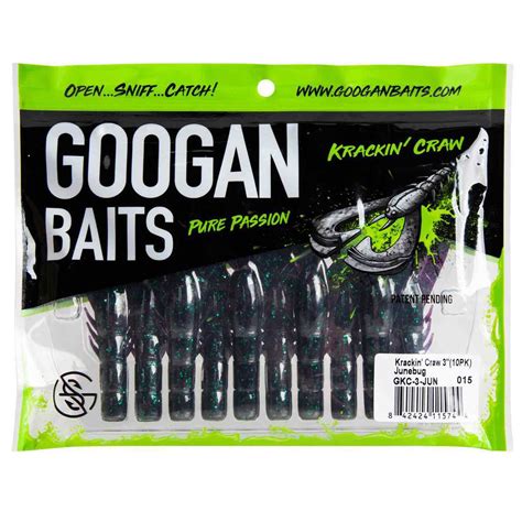 Googan Baits Krackin Soft Craw Bait Junebug 3in Sportsmans Warehouse