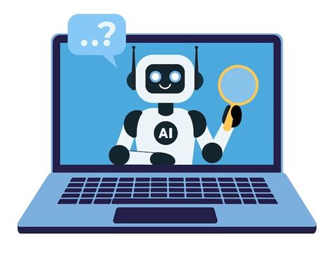 Ai Chat Bot On The Laptop Monitor Screen Searching Information