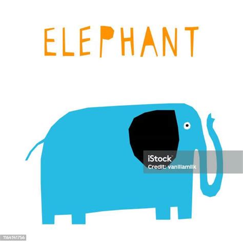 재미있는 코끼리 디자인 학교 파티 광고 어린이 기프트 카드 가방 인쇄 학교 벽지 교육 학교 광고 등을위한 수제 유치한 코끼리 공예 코끼리 0명에 대한 스톡 벡터 아트 및