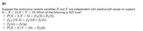 Solved Q Suppose The Continuous Random Variables X And Y Chegg