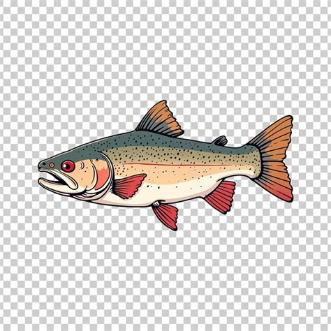 Разгневанная рыба плавает с открытым ртом на прозрачном фоне Премиум Ai сгенерированный Psd