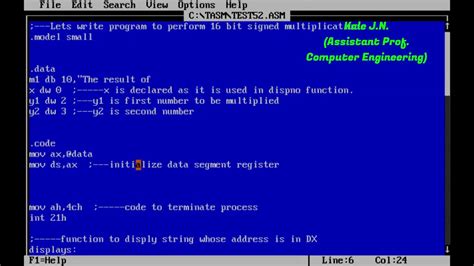 Assembly Language Program For 16 Bit Signed Multiplication Youtube