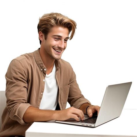 Premium Photo A Software Engineer Types Code While Smiling At The