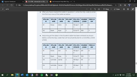 Solved Write The SQL Code To Create A Table Called Student Chegg