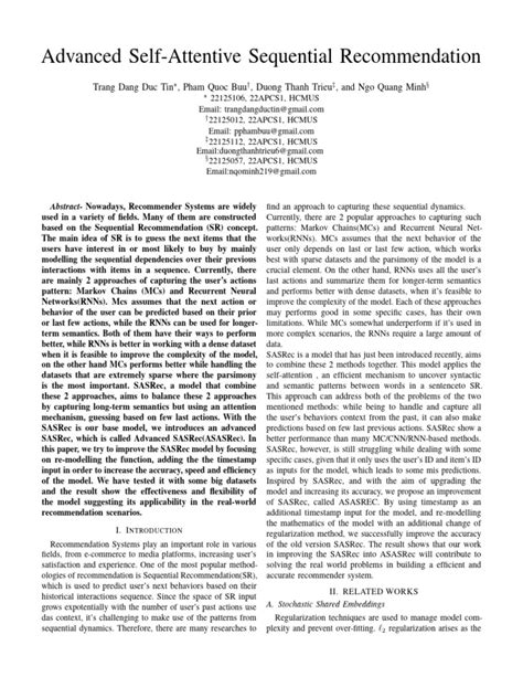 Advanced Sequential Recommender Pdf Deep Learning Artificial Neural Network