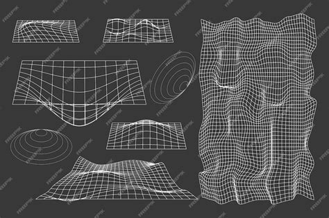Premium Vector Collection Of 3d Wireframe Objects 6