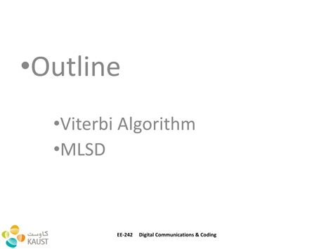 ppt maximum likelihood sequence detection and the viterbi algorithm
