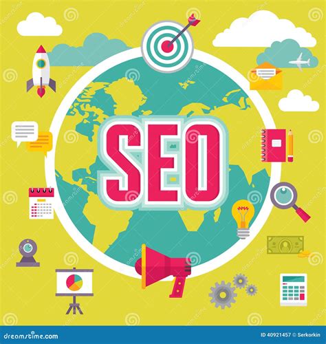 seo search engine optimization in flat design style stock vector