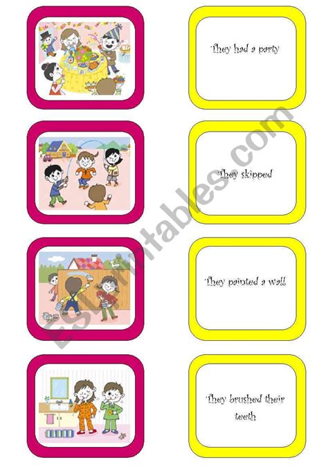 Memory Card Game ESL Worksheet By Noelica Memory Card Game ESL Worksheet By Noelica