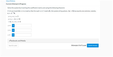 Solved View Policies Current Attempt In Progress Solve The Chegg