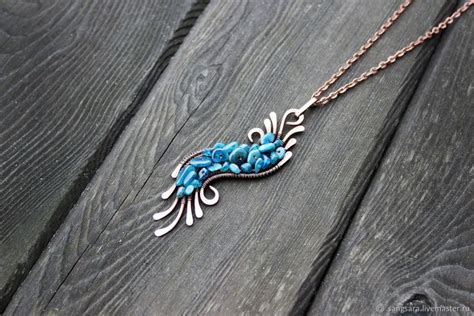 Wire wrap pendant with kyanite | Кулон с Кианитом в технике wir ...